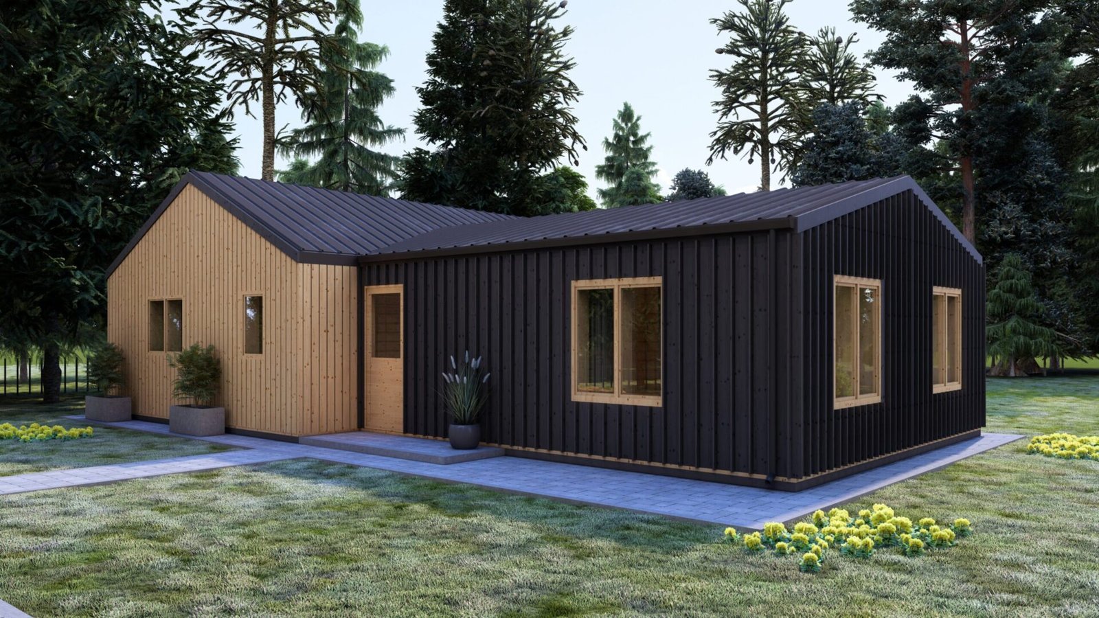 Træhus Bo (Isoleret, 44 mm + Beklædning), 96 m² - SipHouse