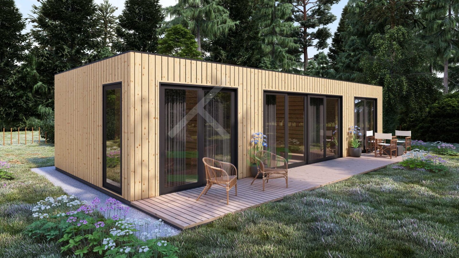 Træhus Elin (Isoleret, 34 mm + Beklædning), 47m² - SipHouse