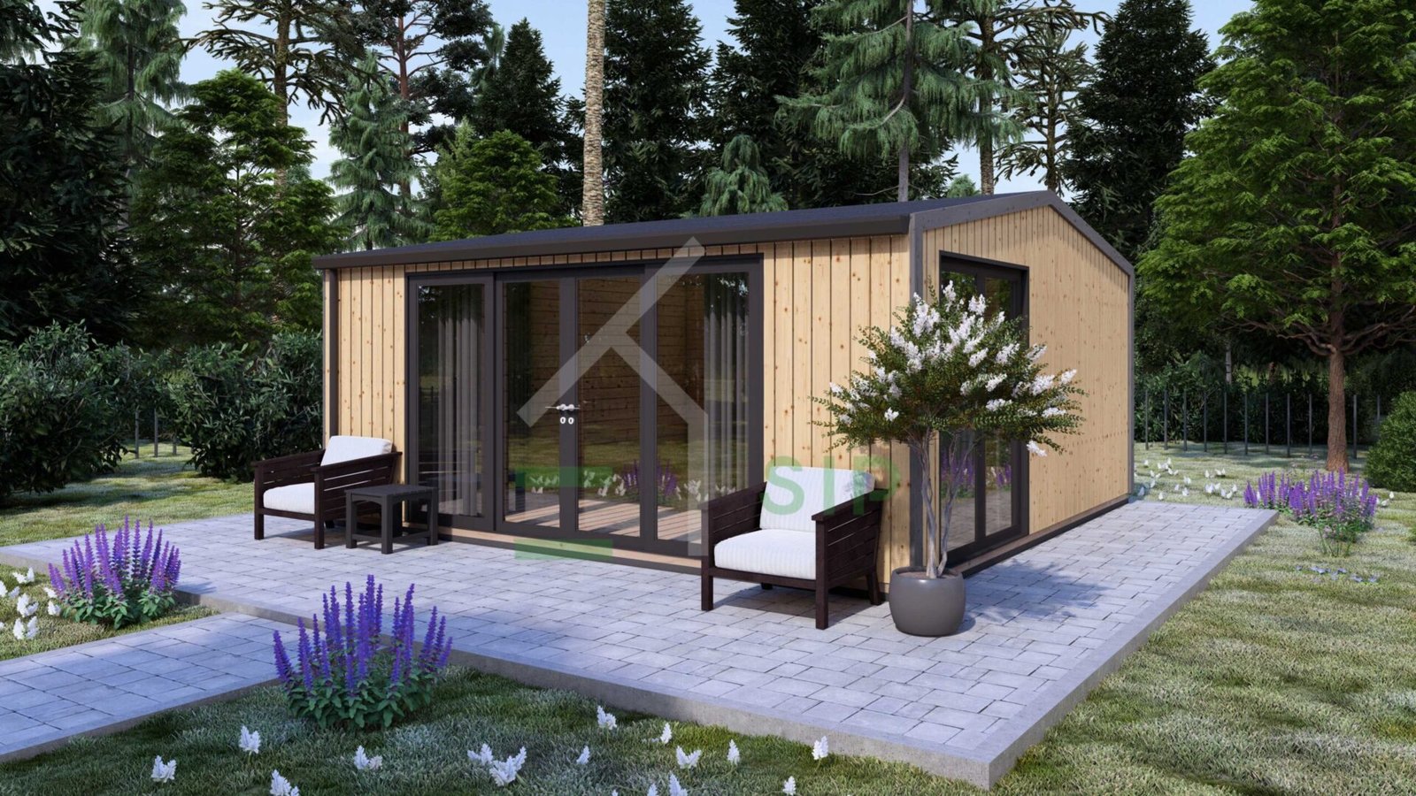 Anneks Thomas (34 mm + Beklædning), 25m² - SipHouse