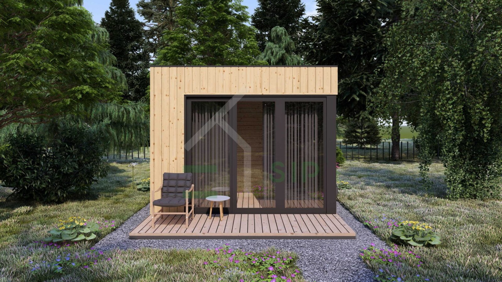 Anneks Evi (34 mm + Beklædning), 6m² - SipHouse